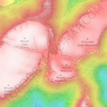 Monolith Valley topographic map, elevation, terrain