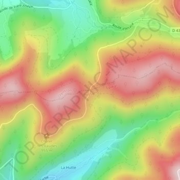 Col du Page topographic map, elevation, terrain