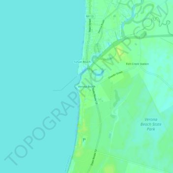 Verona Beach topographic map, elevation, terrain