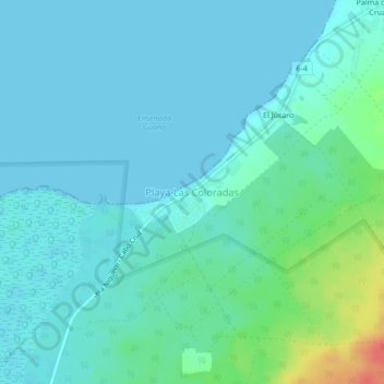 Playa Las Coloradas topographic map, elevation, terrain