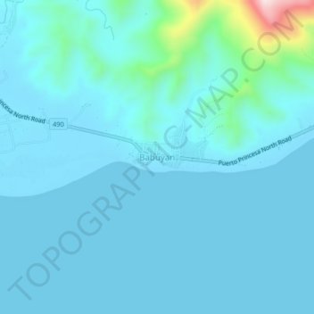 Babuyan topographic map, elevation, terrain