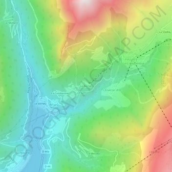 Le Perrier topographic map, elevation, terrain