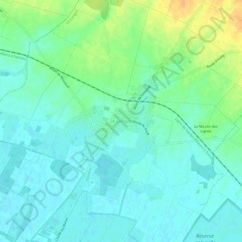 Le Langon topographic map, elevation, terrain