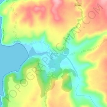 Palshet topographic map, elevation, terrain