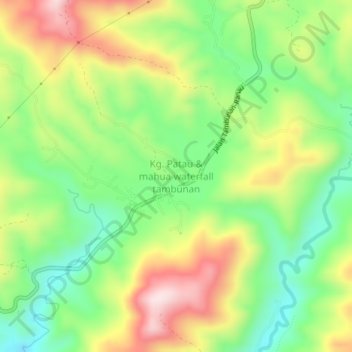 Kg. Patau & mahua waterfall tambunan topographic map, elevation, terrain