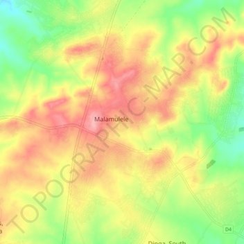 Malamulele topographic map, elevation, terrain