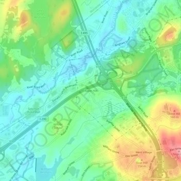 Robin Hill topographic map, elevation, terrain