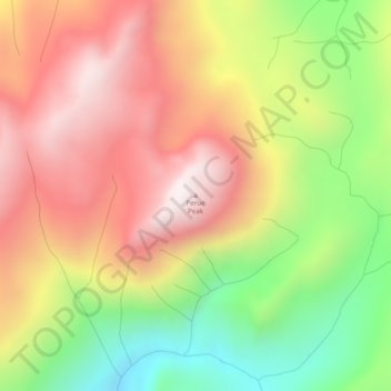 Perue Peak topographic map, elevation, terrain