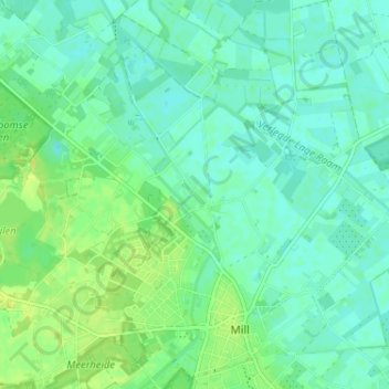 Bruggen topographic map, elevation, terrain