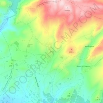 Galia topographic map, elevation, terrain