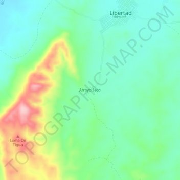 Arroyo Seco topographic map, elevation, terrain