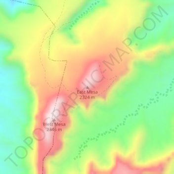 East Mesa topographic map, elevation, terrain