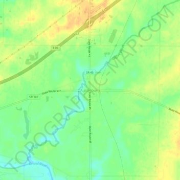 Austinburg topographic map, elevation, terrain