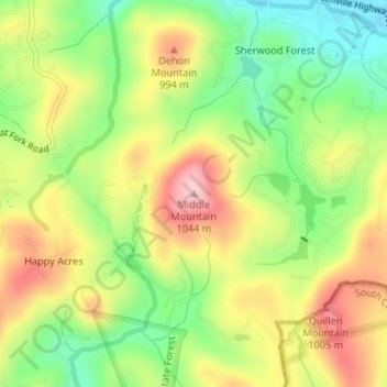 Middle Mountain topographic map, elevation, terrain