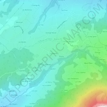 La Pierre topographic map, elevation, terrain