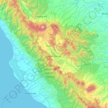 Hamparan Rawang topographic map, elevation, terrain