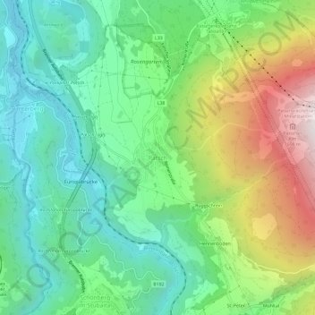 Patsch topographic map, elevation, terrain