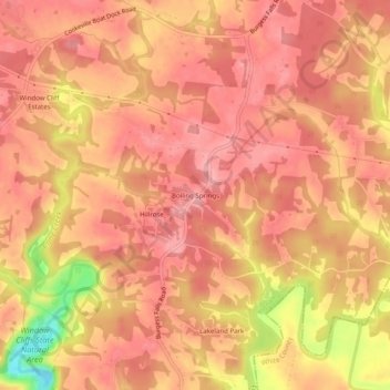 Boiling Springs topographic map, elevation, terrain
