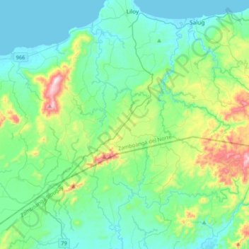 Tampilisan topographic map, elevation, terrain