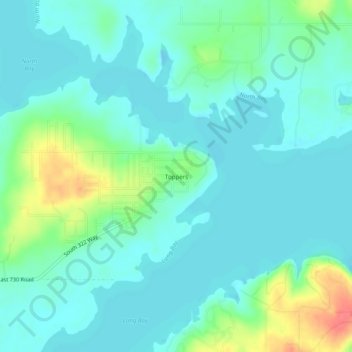 Toppers topographic map, elevation, terrain