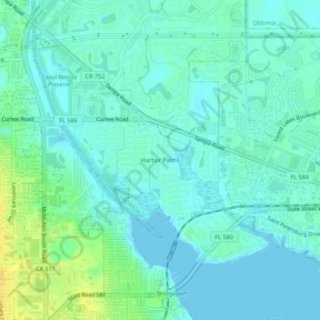 Harbor Palms topographic map, elevation, terrain
