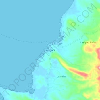 Langara topographic map, elevation, terrain