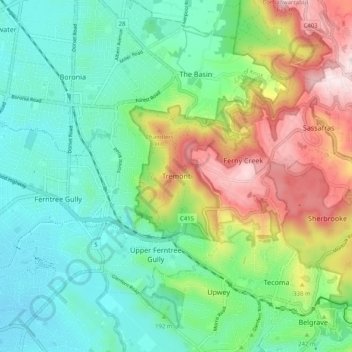 Tremont topographic map, elevation, terrain