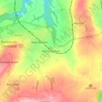 North Skelton topographic map, elevation, terrain