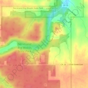 Hidden Falls topographic map, elevation, terrain