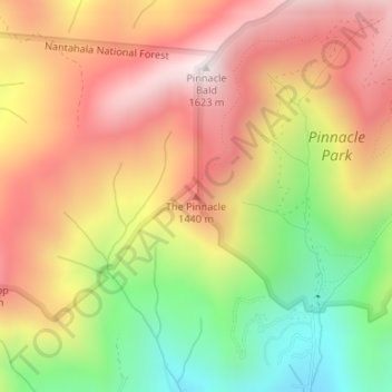 The Pinnacle topographic map, elevation, terrain