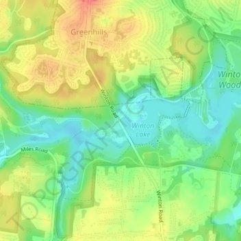 Winton Woods topographic map, elevation, terrain