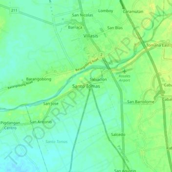 Santo Tomas topographic map, elevation, terrain
