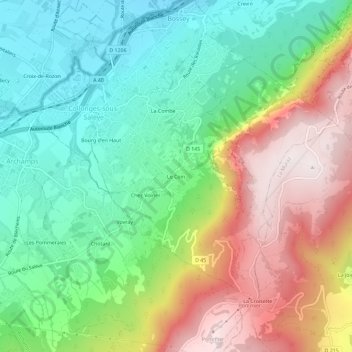 Le Coin topographic map, elevation, terrain