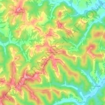 Pleasant Hill topographic map, elevation, terrain