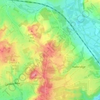 Kent's Oak topographic map, elevation, terrain