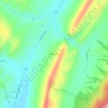 Buffalo Mills topographic map, elevation, terrain