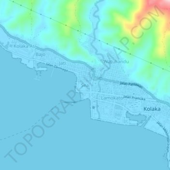 Sea topographic map, elevation, terrain