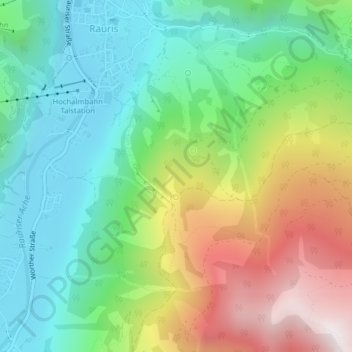 Rauris topographic map, elevation, terrain