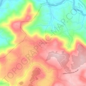 Blathur topographic map, elevation, terrain