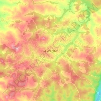 Ila Orangun topographic map, elevation, terrain
