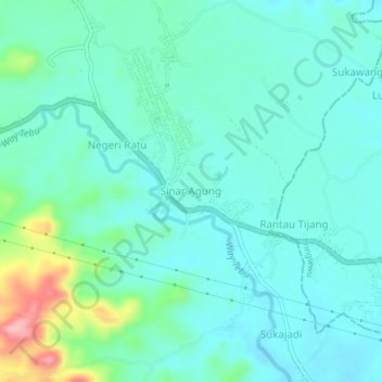 Sinar Agung topographic map, elevation, terrain