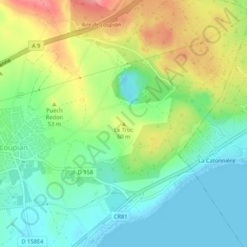 Le Truc topographic map, elevation, terrain