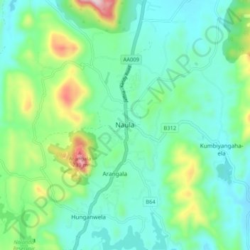 Naula topographic map, elevation, terrain