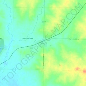 Dewar topographic map, elevation, terrain
