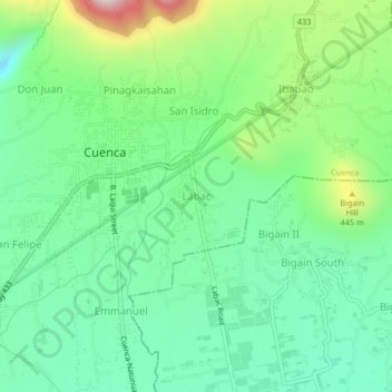 Labac topographic map, elevation, terrain