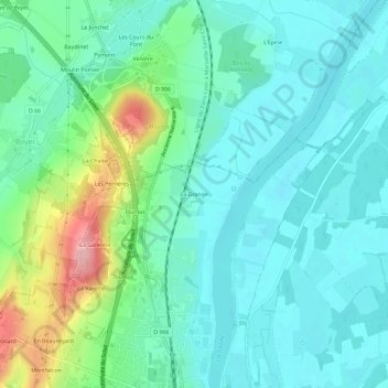 La Grange topographic map, elevation, terrain