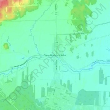 Saint-Lin-Laurentides topographic map, elevation, terrain