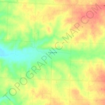 Corsicana topographic map, elevation, terrain