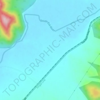 Fingal Valley topographic map, elevation, terrain