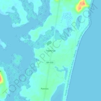 Tabatinga topographic map, elevation, terrain